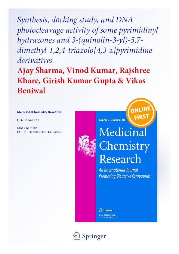 (PDF) Synthesis, docking study, and DNA photocleavage activity of some pyrimidinyl hydrazones ...