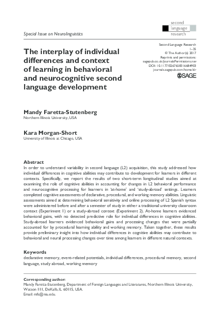 (PDF) The interplay of individual differences and context of learning in behavioral and ...