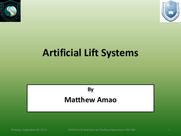 (PDF) Artificial Lift Systems