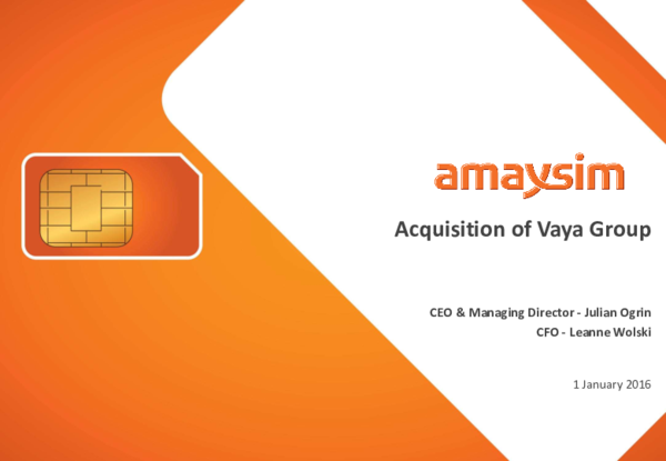 (PDF) Acquisition of Vaya Group