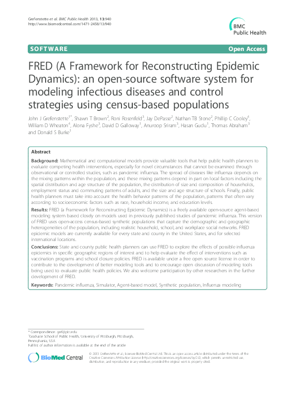 Pdf Fred A Framework For Reconstructing Epidemic Dynamics An Open Source Software System