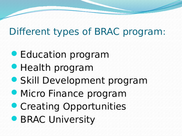 (PPT) Different types of BRAC program