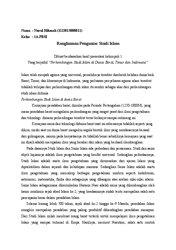 (DOC) PENGANTAR STUDI ISLAM.docx