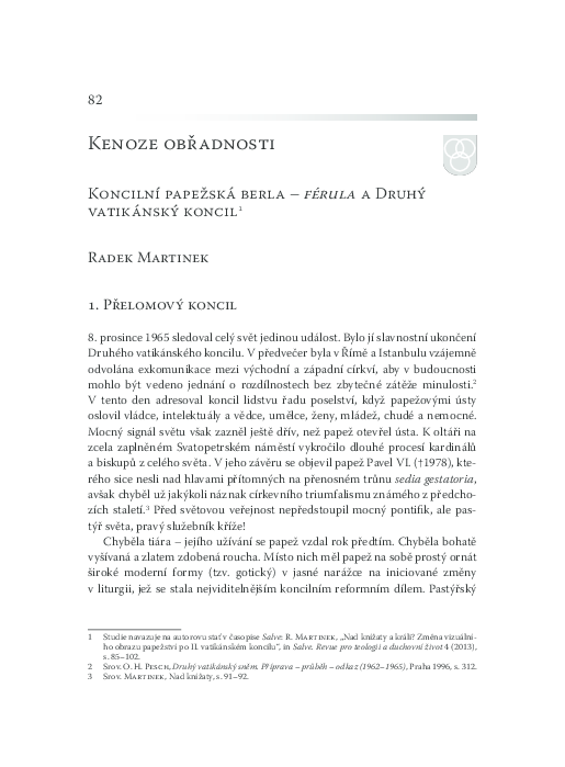 (PDF) Kenoze obřadnosti. Koncilní berla - férula a Druhý vatikánský ...