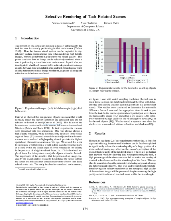 (PDF) Selective rendering of task related scenes