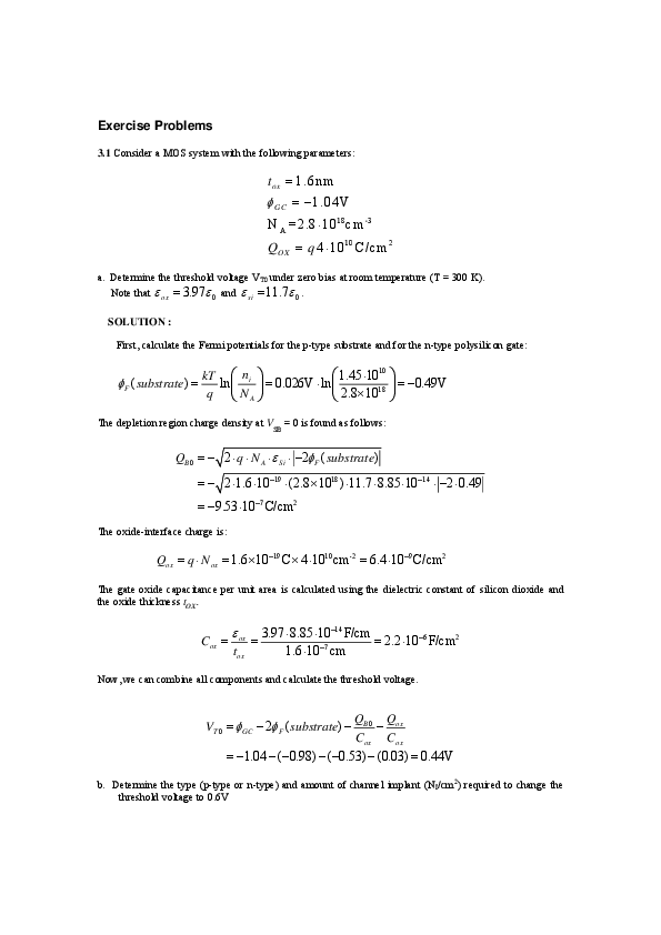 (PDF) Exercise Problems