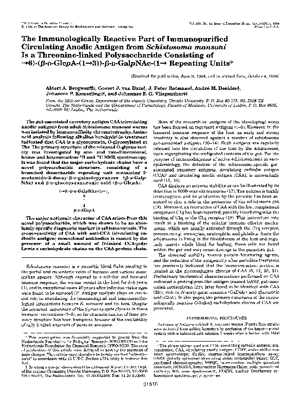 (PDF) The immunologically reactive part of immunopurified circulating ...