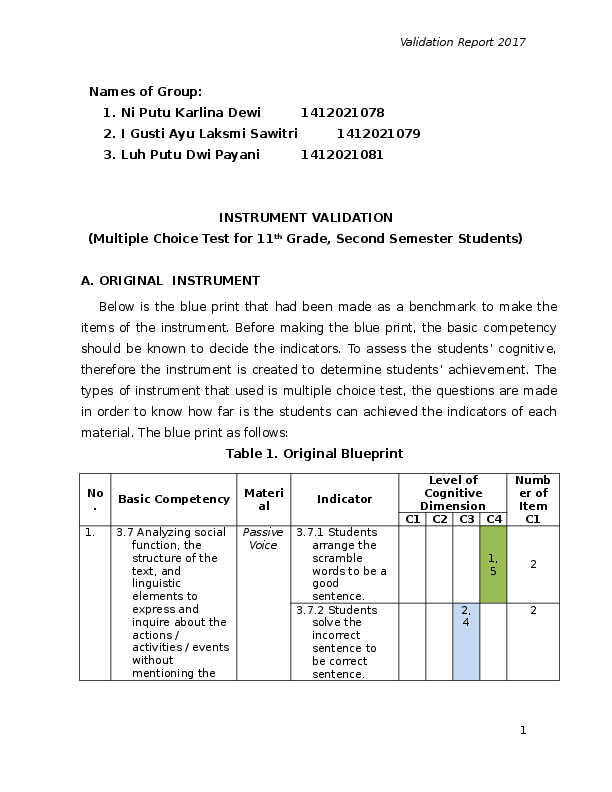 (DOC) The Example of Validation Report for Tryout (English)-als
