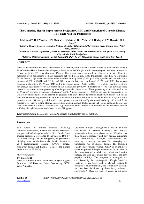 (PDF) Kent et al The Complete Health Improvement Program (CHIP) and ...