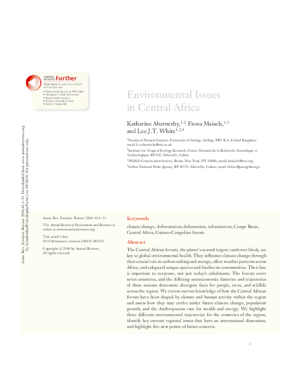 (PDF) Environmental Issues in Central Africa