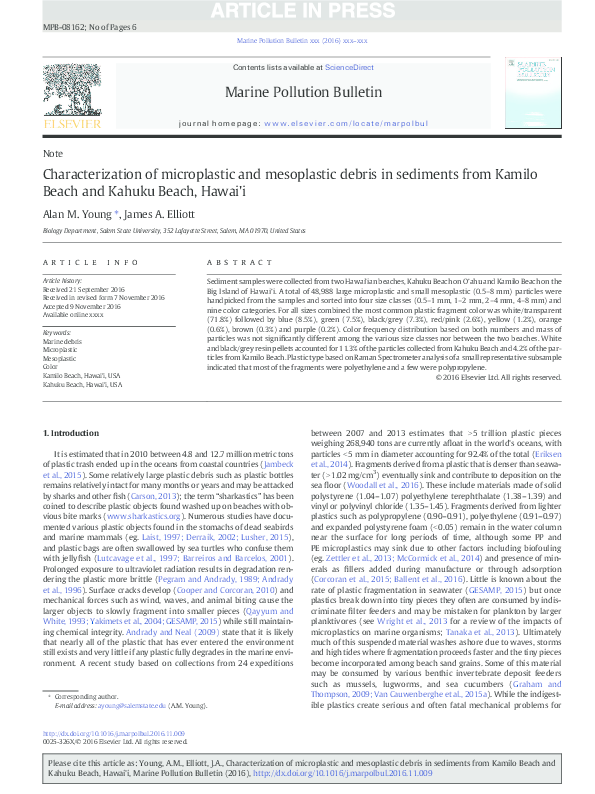(PDF) Characterization of microplastic and mesoplastic debris in ...