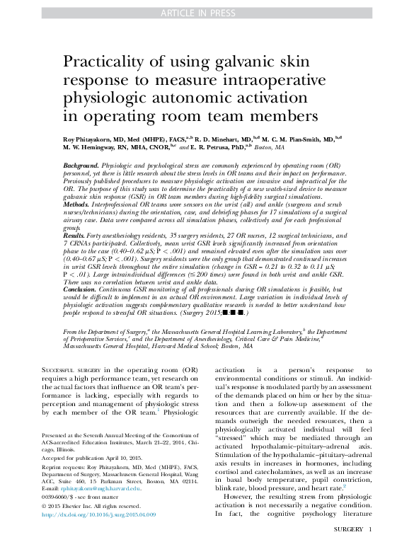 (PDF) Practicality of using galvanic skin response to measure ...