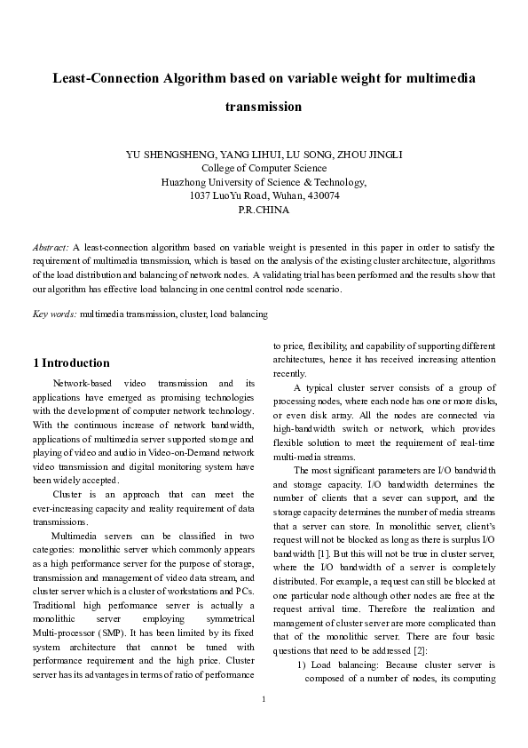 (PDF) Least-Connection Algorithm based on variable weight for ...