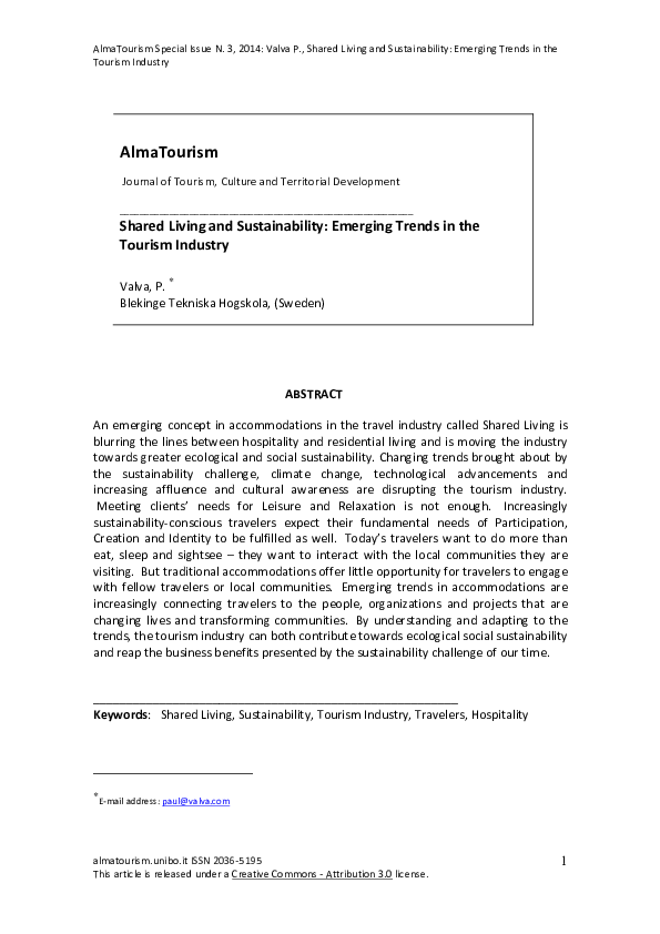 (PDF) Emerging trends tourism