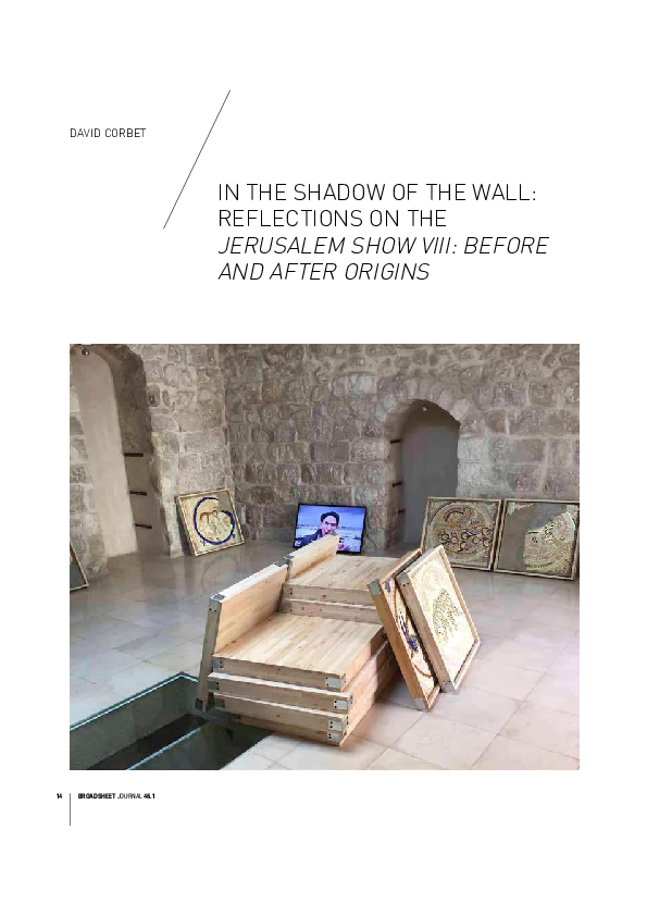 (PDF) In the shadow of the wall: reflections on 'The Jerusalem Show ...