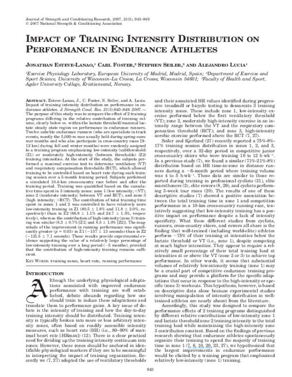 (PDF) Impact of Training Intensity Distribution on Performance in ...