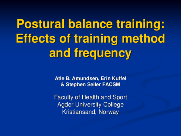 (PDF) Postural Balance Training