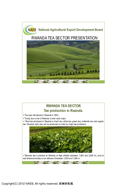(PDF) RWANDA TEA SECTOR PRESENTATION RWANDA TEA SECTOR Tea production ...