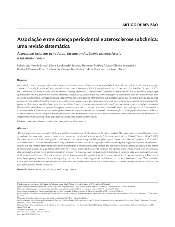 (PDF) Association betwenn periodontal disease and subclinic ...