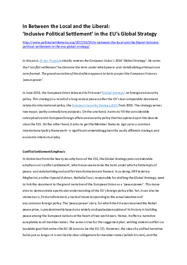 (PDF) In Between the Local and the Liberal: 'Inclusive Political ...