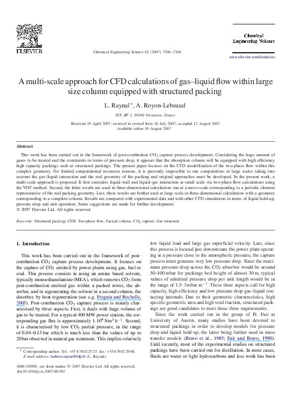 (PDF) A multi-scale approach for CFD calculations of gas–liquid flow ...