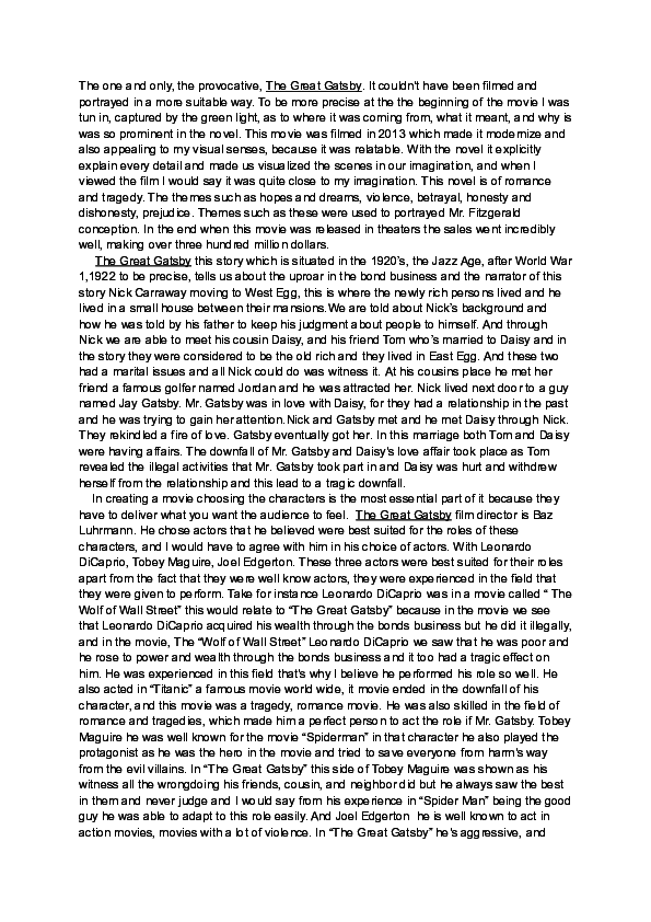 (DOC) The Great Gatsby.