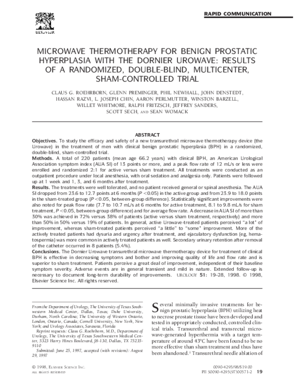 (PDF) Transurethral hot water balloon thermotherapy for benign ...
