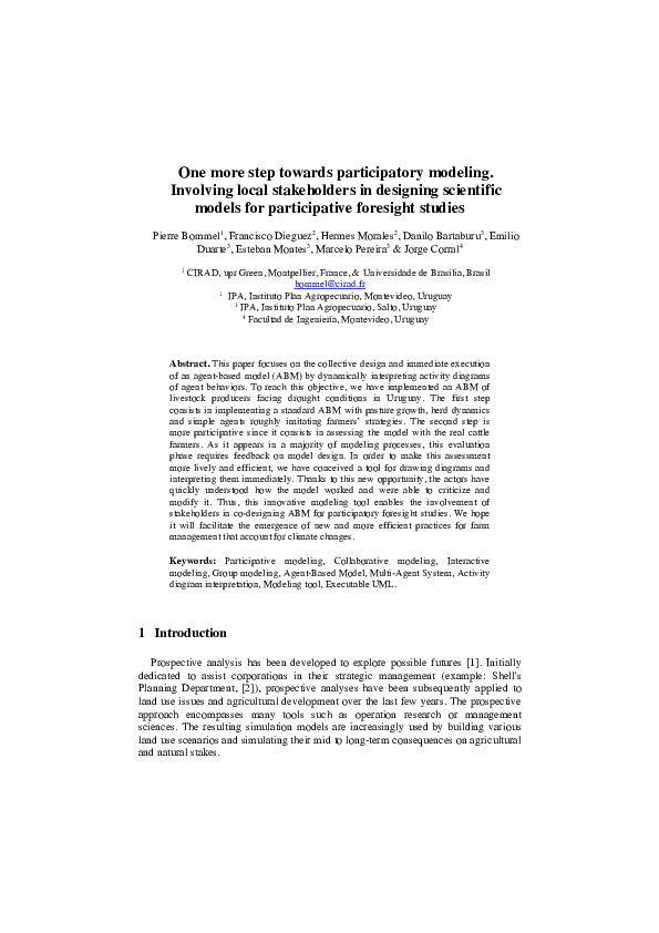(PDF) One more step towards participatory modeling. Involving local stakeholders in designing ...