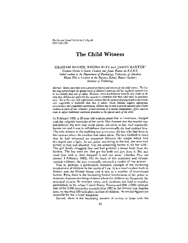 (PDF) The Child Witness