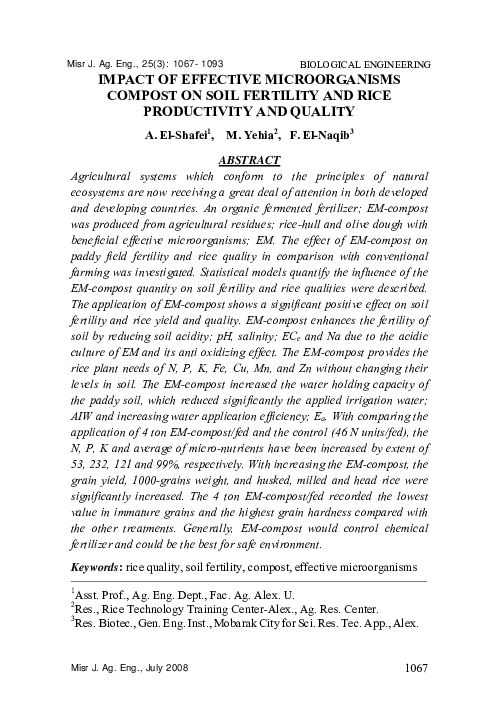 (PDF) Impact of effective microorganisms compost on soil fertility and ...