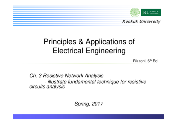 (PDF) Lecture3 - Resistive Network Analysis