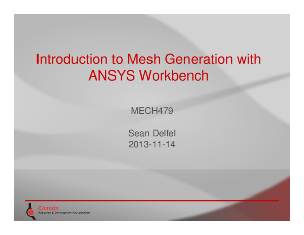 Pdf Introduction To Mesh Generation With Ansys Workbench