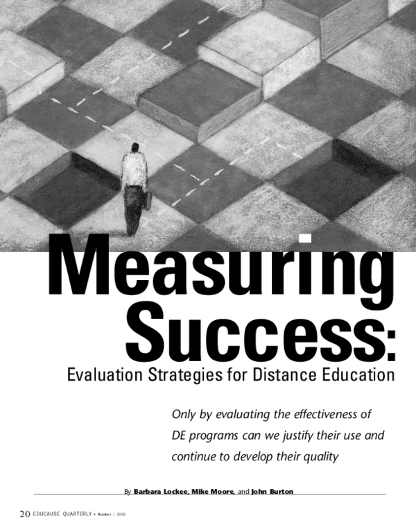 (PDF) Measuring Success: Evaluation Strategies for Distance Education ...