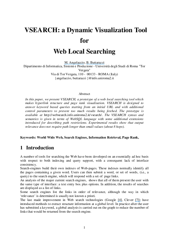 (PDF) VSEARCH: a Dynamic Visualization Tool for Web Local Searching