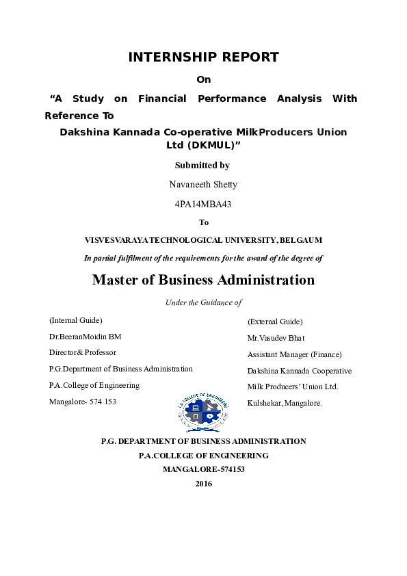 (DOC) Navaneeth shetty project, financial performance analysis - Copy.docx