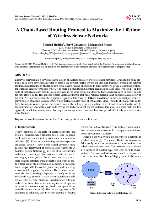 (PDF) A Chain-Based Routing Protocol to Maximize the Lifetime of Wireless Sensor Networks