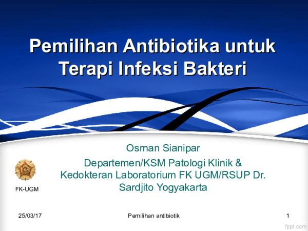 (PPT) Pemilihan antibiotik