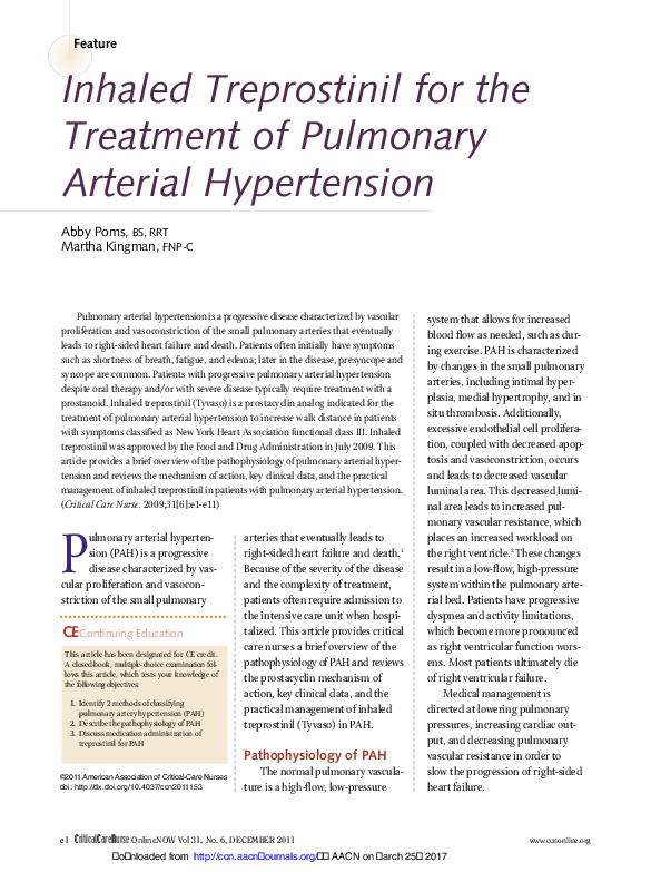 (PDF) Inhaled Treprostinil for the Treatment of Pulmonary Arterial ...