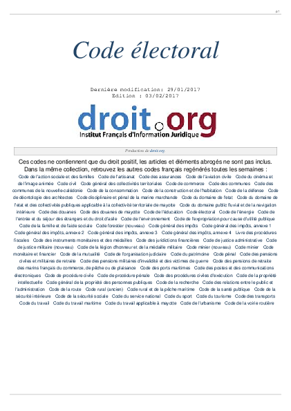 (PDF) Code électoral | Sandi K - Academia.edu