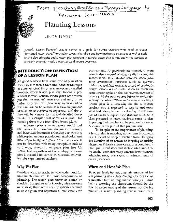 (PDF) TEFL - Lesson Planning