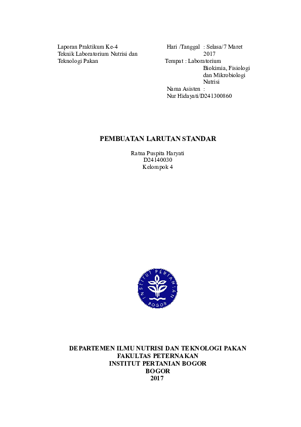 (DOC) PEMBUATAN LARUTAN STANDAR