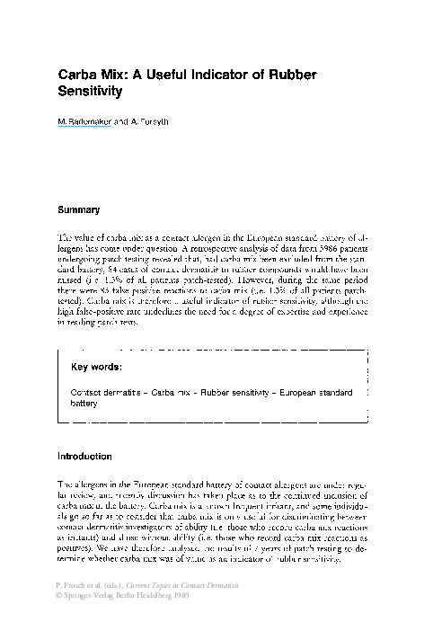 (PDF) Carba-mix: a useful indicator of rubber sensitivity | Marius ...
