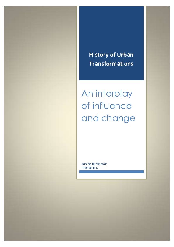 (PDF) History of Urban Transformations An interplay of influence and change