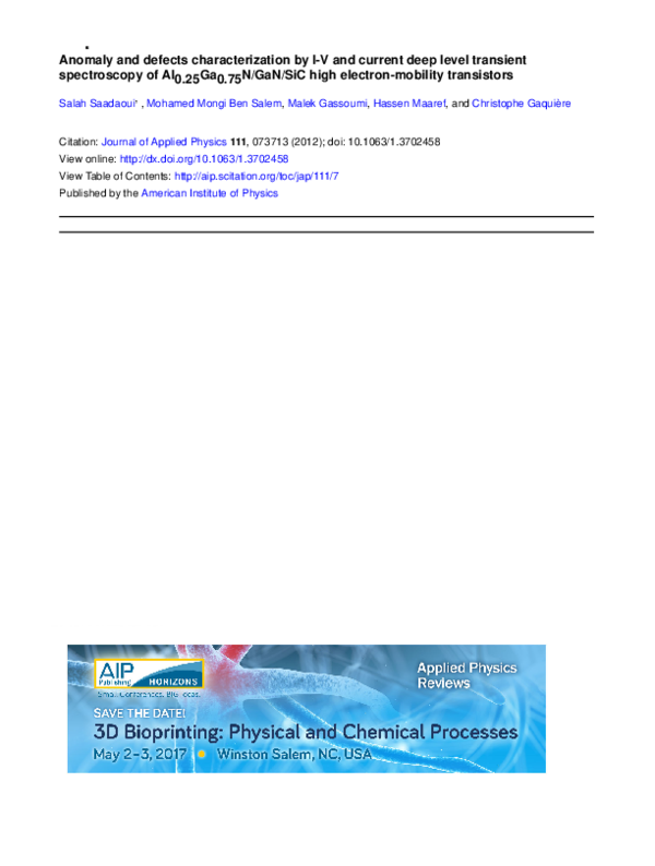 (PDF) Anomaly and defects characterization by IDS (VDS) and drain ...