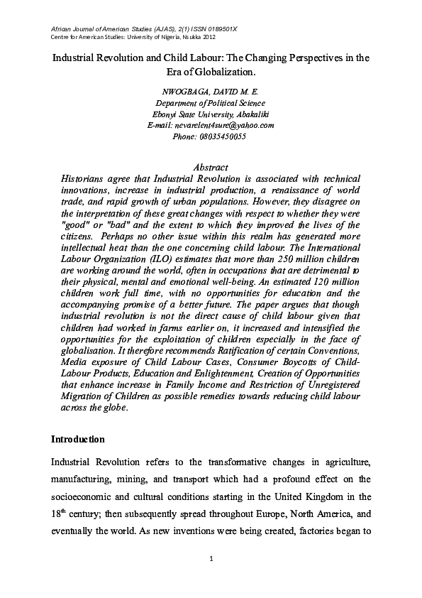 Child Labour Industrial Revolution