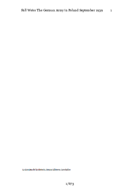 (PDF) Fall Weiss The German Army in Poland September 1939