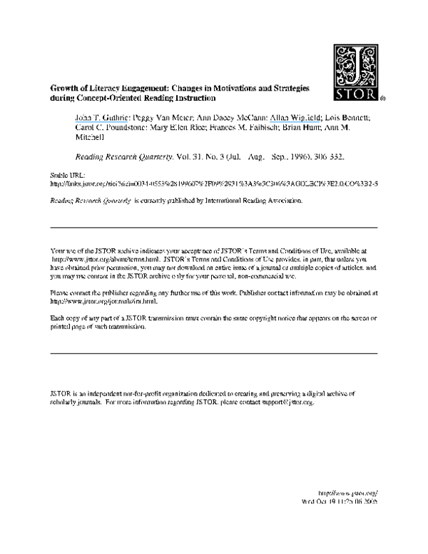 (PDF) Growth of Literacy Engagement: Changes in Motivations and Strategies During Concept ...