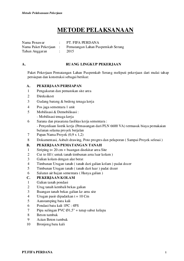 (PDF) Metode Pelaksanaan Pekerjaan