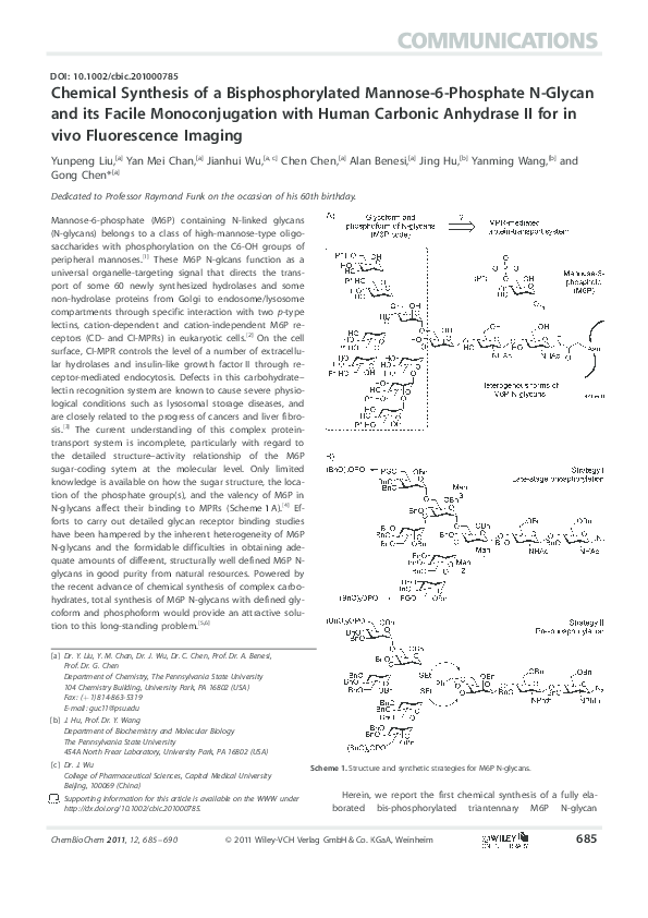 (PDF) Chemical Synthesis of a Bisphosphorylated Mannose-6-Phosphate N ...