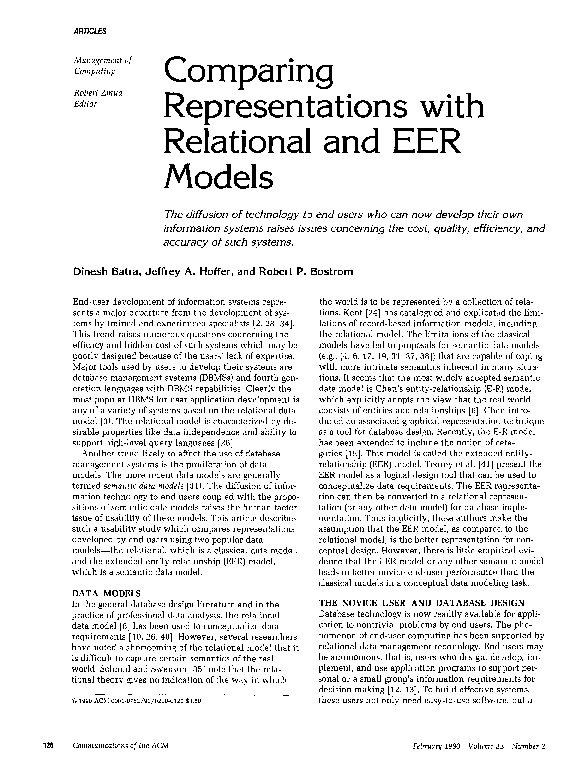(PDF) Comparing representations with relational and EER models
